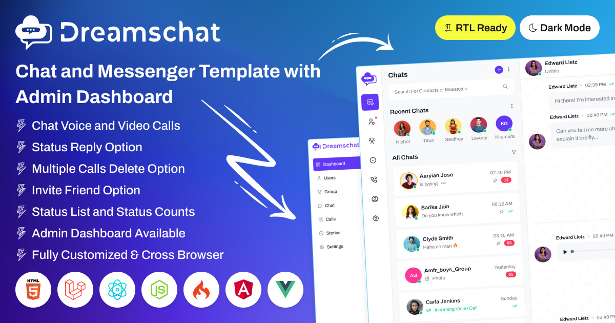 DreamsChat | Bootstrap 5 Chat & Messenger App Template